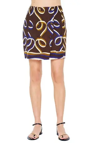 CIEBON Megan Cotton Miniskirt - Brown Multi