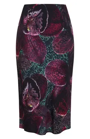 City Chic Sienna Floral Print Midi Skirt