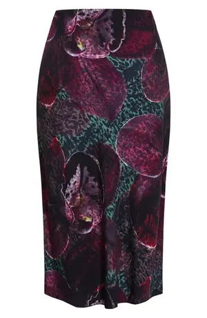 City Chic Sienna Floral Print Midi Skirt