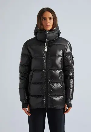 JACK1T High Collar Down Puffer Jacket - Black/stone