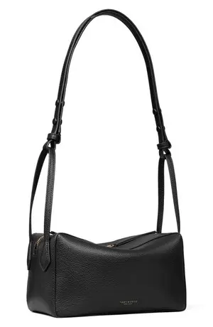 Tory Burch Perry Pebbled Leather Crossbody Bag - Black