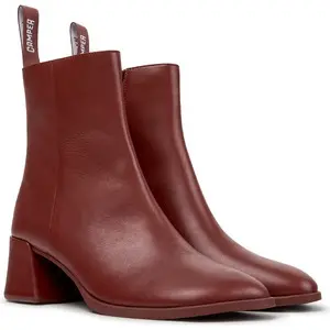 Camper Kora Leather Bootie - Burgundy