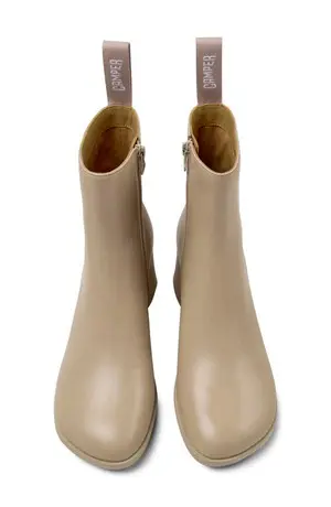 Camper Kora Leather Bootie - Light Beige