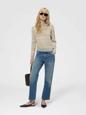 Missoni Zig Zag Viscose And Wool Crewneck Sweater