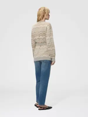 Missoni Zig Zag Viscose And Wool Cardigan With Belt