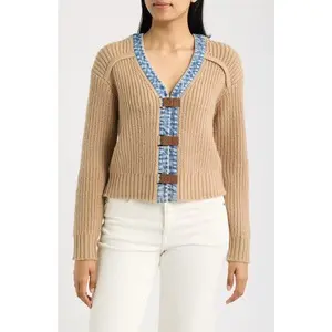 CITY BLUES Denim Trim Cardigan