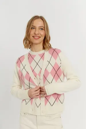 Chinti & Parker Wool-cashmere Diamond Cardigan