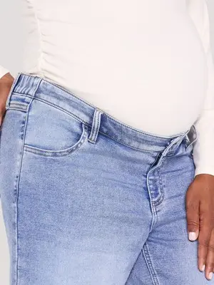 Motherhood Maternity Straight Leg Knit Denim Jeans - Sena Medium Wash