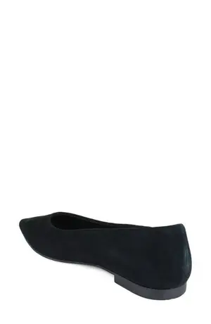KENNETH COLE Nala Pointed Toe Flat - Black Suede