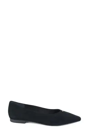 KENNETH COLE Nala Pointed Toe Flat - Black Suede
