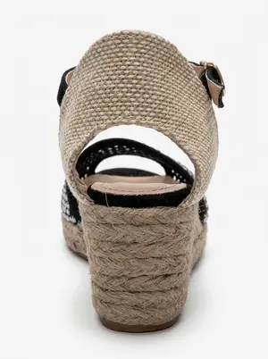FOREVER & ALWAYS SHOES Drelix Leather Espadrille Sandal - Black Suede