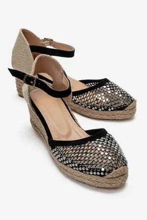 FOREVER & ALWAYS SHOES Drelix Leather Espadrille Sandal - Black Suede