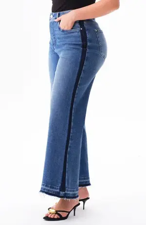 BAYEAS High Waist Raw Hem Wide Leg Jeans