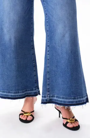 BAYEAS High Waist Raw Hem Wide Leg Jeans