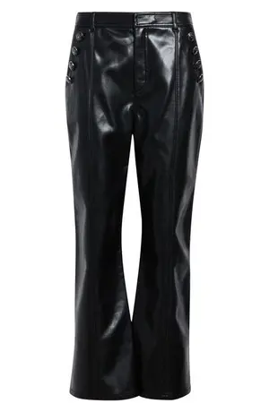 Cinq À Sept Suzette Cropped Faux Leather Flare Pants
