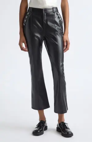 Cinq À Sept Suzette Cropped Faux Leather Flare Pants - Black