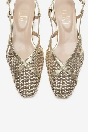 PROLOGUE SHOES Lenvor Woven Slingback Pump