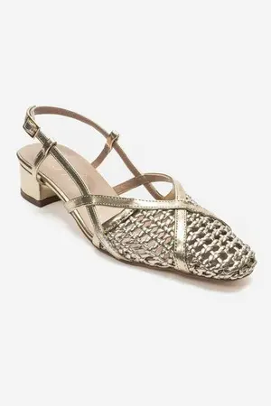 PROLOGUE SHOES Lenvor Woven Slingback Pump