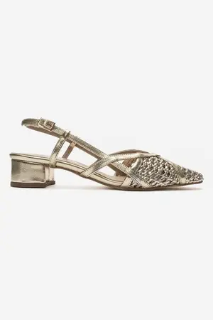 PROLOGUE SHOES Lenvor Woven Slingback Pump