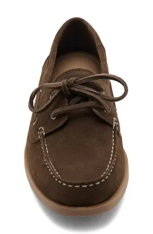 Mango Suede Boat Shoes With Lace Up Closure - Brown