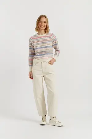 Chinti & Parker Wool-cashmere Winter Fair Isle Pullover Sweater - Cream