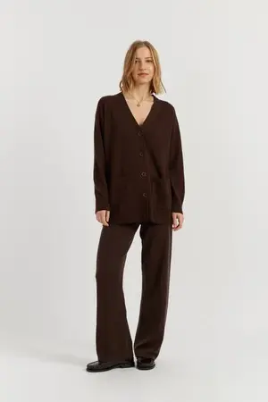 Chinti & Parker Chinti & Parker Wool-Cashmere Long Cardigan Chocolate