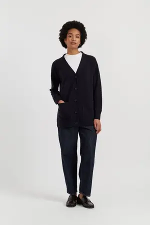 Chinti & Parker Chinti & Parker Wool-Cashmere Long Cardigan Navy