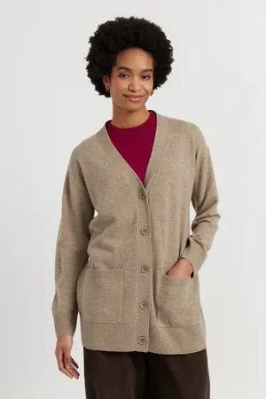 Chinti & Parker Wool-cashmere Long Cardigan - Warm Oatmeal