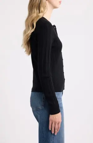 Rag & Bone Rhodes Wool Crewneck Cardigan - Black