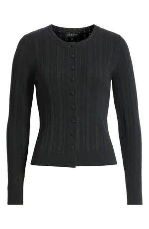 Rag & Bone Rhodes Wool Crewneck Cardigan - Black