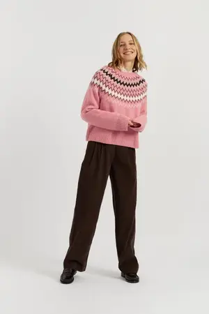 Chinti & Parker Wool-cashmere Fair Isle Sweater - Salmon