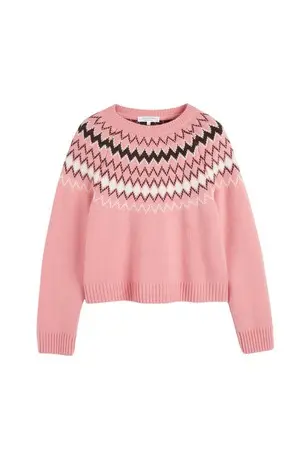 Chinti & Parker Wool-cashmere Fair Isle Sweater - Salmon