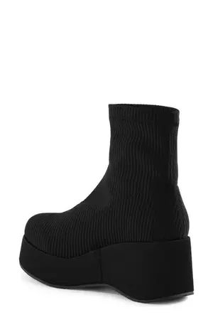 Bc Footwear Koko Ribbed Stretch Wedge Bootie