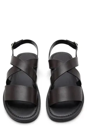 Mango Crisscross Leather Sandal
