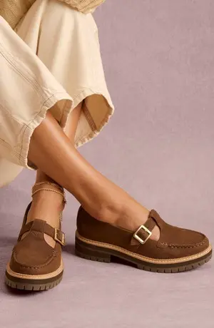 Toms Cara Mary Jane Flat - Dark Brown
