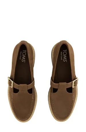 Toms Cara Mary Jane Flat - Dark Brown
