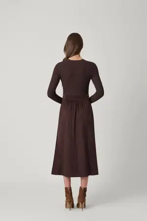 Shoshanna Suede Knit Mixed Media Cleo Dress