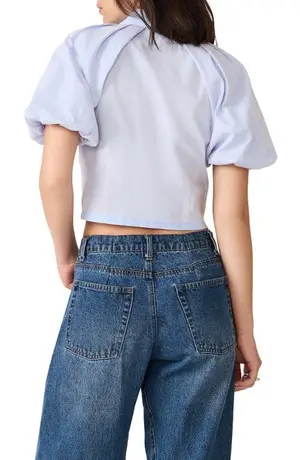 Steve Madden Reece Puff Sleeve Crop Shirt