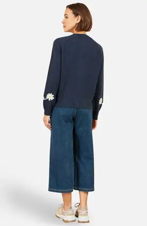 YUMI Daisy Applique Cardigan