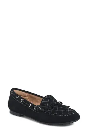COMFORTIVA Tessie Leather Loafer Black Suede