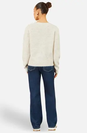 YUMI Patch Floral Embroidered Relaxed Jumper