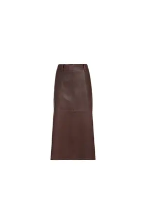 Brunello Cucinelli Polished Nappa Leather Pencil Skirt