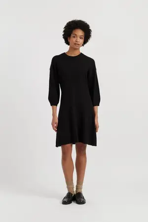 Chinti & Parker Wool-cashmere Wide-sleeve Dress - Black