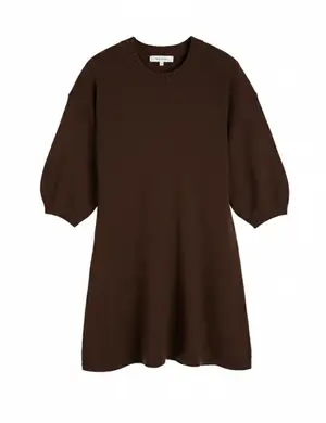 Chinti & Parker Wool-cashmere Wide-sleeve Dress - Chocolate