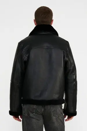 FURNIQ UK Leather Shearling Jacket