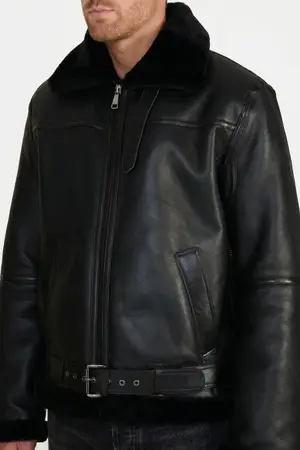 FURNIQ UK Leather Shearling Jacket