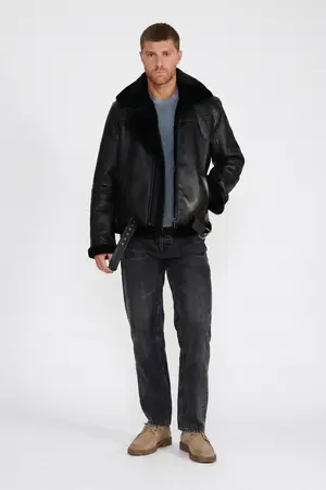 FURNIQ UK Leather Shearling Jacket