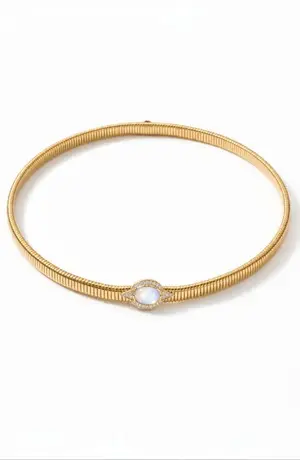 NATIVE GEM Milano Tubogas Necklace - Rainbow Moonstone