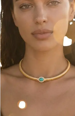 NATIVE GEM Milano Tubogas Necklace - Turquoise