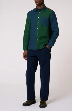 Paul Smith Regular Fit Colorblock Cotton Shirt